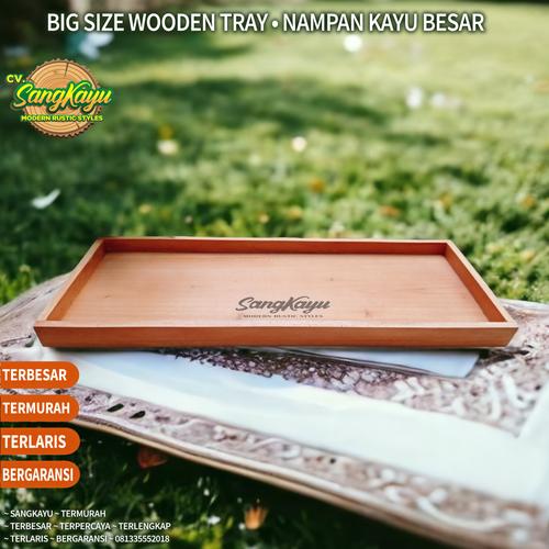 Jual Nampan kayu besar 100x30x3 cm Big wooden tray kotak seserahan ...