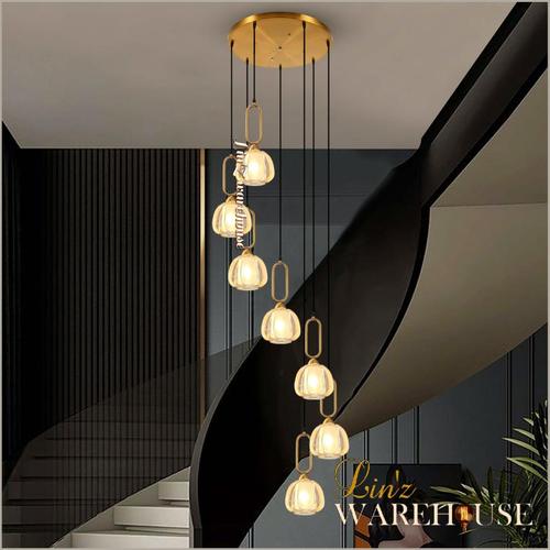 Jual Lampu gantung void MODERN MINIMALIS PUMPKIN GLASS 7 ARMS pendant ...