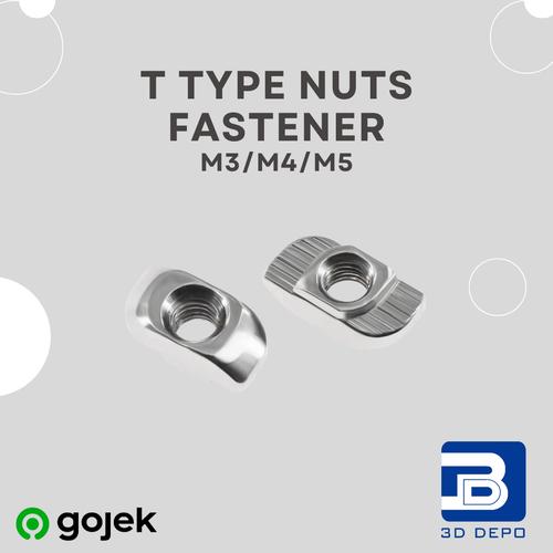 Jual Carbon Stell T Type Nuts Fastener for 2020 Industrial Profile M3 ...