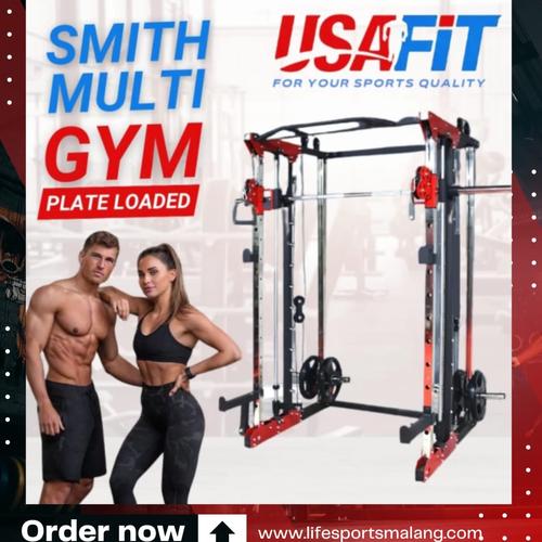 Jual smith machine usafit plate loaded multifungsi free adjustable ...