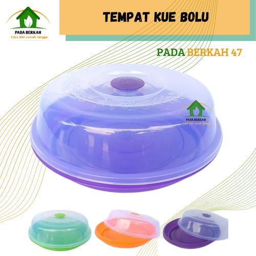 Jual Tempat Bolu Tempat Kue Tempat Roti Bulat +Tutup Bening Tempat Bolu ...