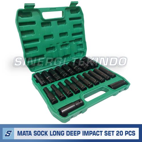 Jual Mata Sock Panjang Impact Wrench 1/2 6PT 8 - 32 MM Kunci Sok Deep ...