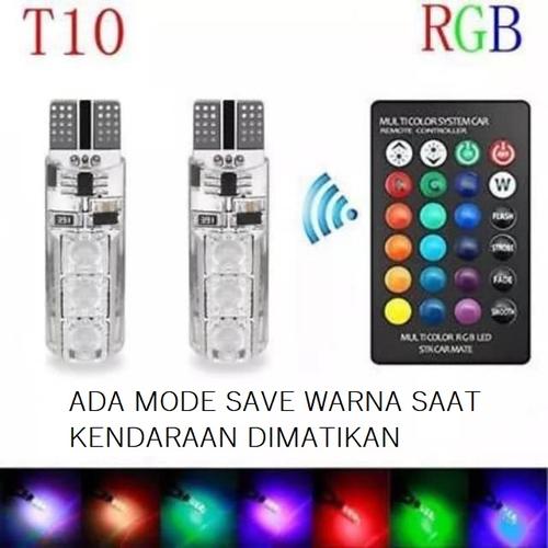 Jual Lampu LED T10 Remote Wireless RGB Lampu Kota Senja Motor Mobil ...