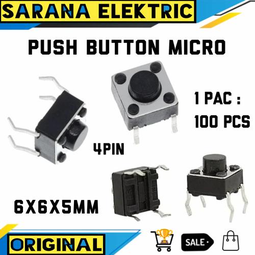 Jual 6X6X5 4PIN MICRO SWITCH MINI DIP 4 PIN PUSH BUTTON MINI 6X6X5MM 5 MM - Kab. Bogor - SARANA ...