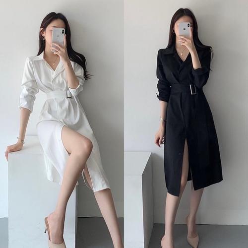 Jual Siena Dress Korean Formal Sopan Rapi Kerah Kerja Kantor Blazer ...