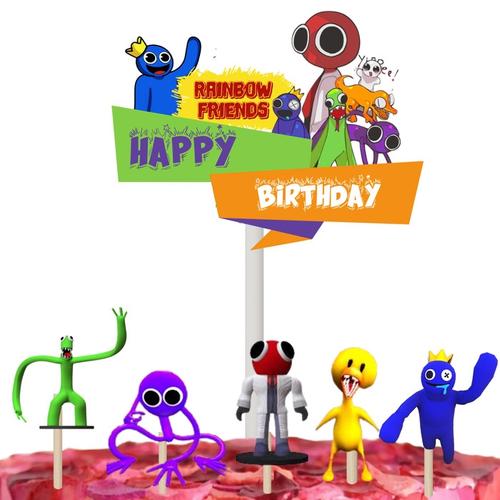 Jual Topper cake Rainbow friends , custom nama , hiasan kue happy ...