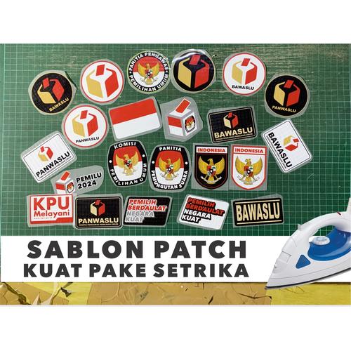 Jual Label tag PEMILU 2024 Iron Patch Sablon/ emblem KPU print DTF ...