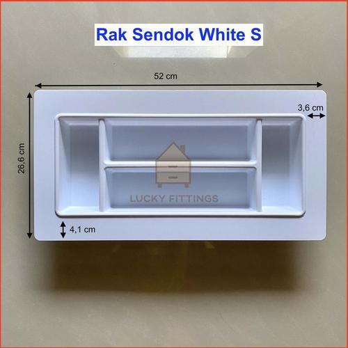 Jual Rak Tempat Sendok PUTIH S / Kecil Garpu Pisau Sekat Laci Dapur ...
