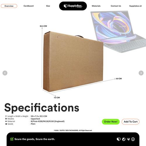 Jual BOX LAPTOP 50 x 7.5 x 32.5 CM 1 SET | Dus Laptop | Kardus Laptop ...