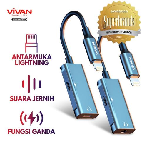 Jual VIVAN Converter VAL01/VAL02 Splitter Lightning to Jack AUX / Type C - VAL01 - Kota Surabaya ...