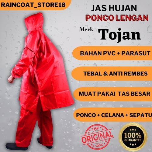 Jual Jas Hujan Ponco Lengan Celana Sepatu Merek Tojan Bahan PVC Tebal ...
