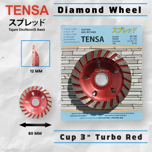 Jual TENSA MATA GERINDA CUP 3" TURBO RED / TENSA DIAMOND WHEEL - Kota ...