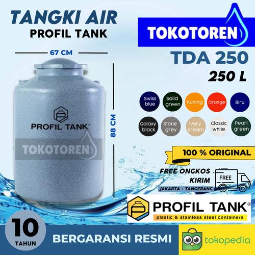 Jual TOREN / TANGKI AIR PLASTIK PROFIL TANK TDA 250 LITER GARANSI 10 ...