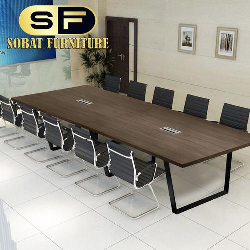 Jual Meja Rapat Terbaru Minimalis Kayu Jati Kaki Besi Trapesium ...