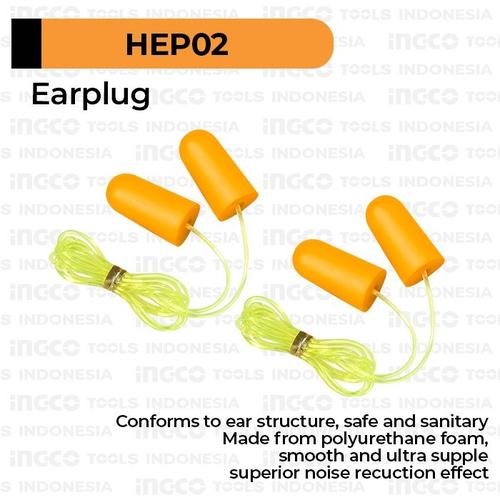Jual Corded Safety Earplug Foam Set INGCO HEP02 Sumbat Kuping Telinga ...