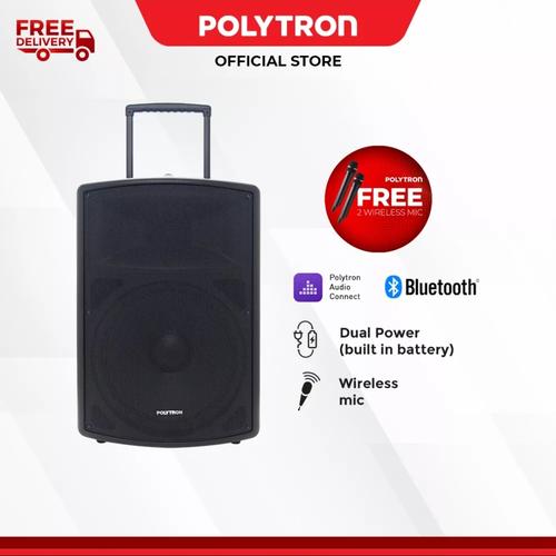 Jual POLYTRON PASPRO 15F3 SPEAKER PORTABLE PAS PRO15F3 15inc FREE 2 MIC ...