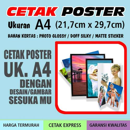 Jual Cetak Foto/ Poster Ukuran A4 21x30 - Glossy - Kota Makassar ...
