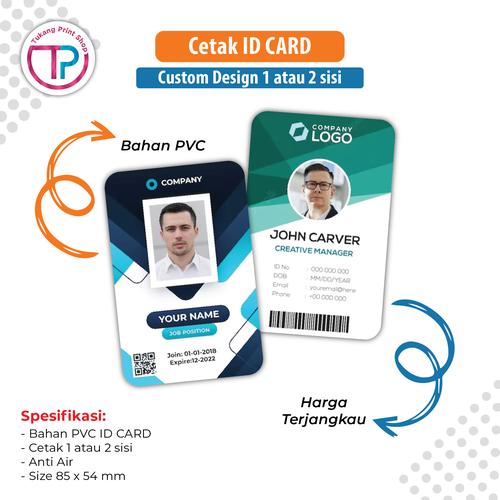 Jual CETAK ID CARD PVC / Kartu Member / Kartu Pelajar Costum - 1 SISI ...