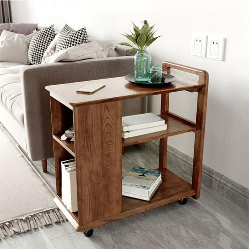 Jual SIDE TABLE END TABLE MINIMALIS MODERN WITH WHEELS MOVEABLE KAYU ...