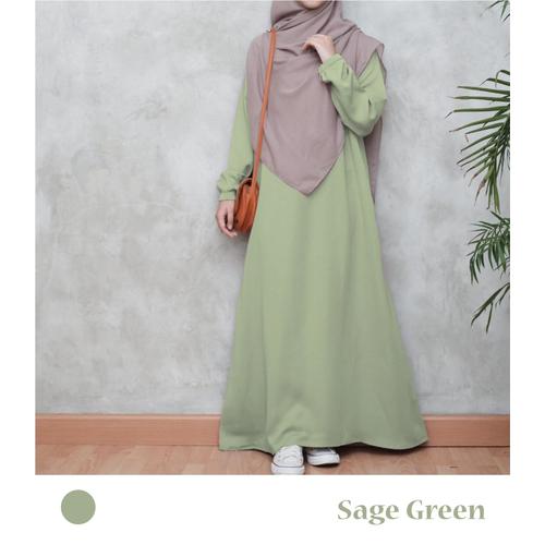 Promo aliva dress gamis wanita hijab azzahra warna Sage green - Navy, L ...