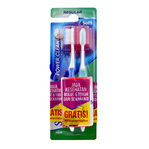 Jual SIKAT GIGI SYSTEMA POWER CLEAN SET 2 REGULAR HALUS SOFT TOOTHBRUSH ...