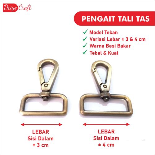 Jual PENGAIT TALI TAS Lebar 3 cm dan 4 cm Besi Bakar Kuat dan Tebal ...
