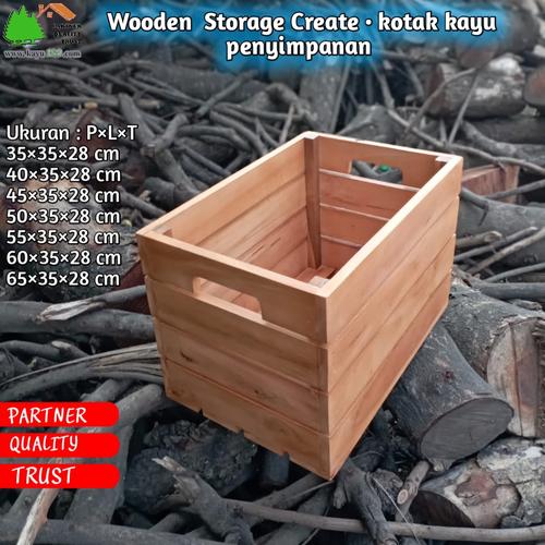 Jual Wooden Crate 35x35x28 cm peti kayu tempat penyimpanan storage box ...