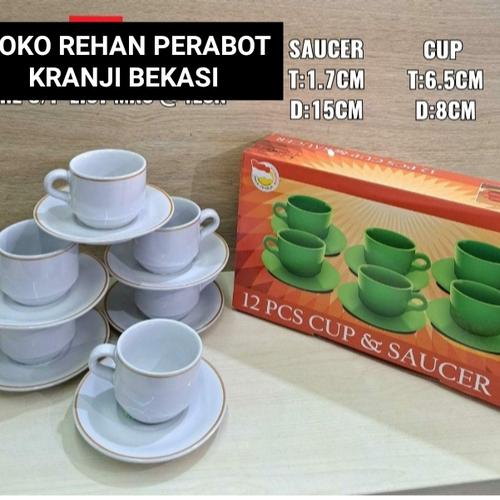 Jual CANGKIR SET KERAMIK LIS EMAS 6 CANGKIR 6 TATAK HARGA 1 DUS - Kota ...