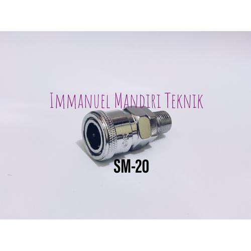 Jual Quick coupler SM20 / Compressor connector hose drat luar 1/4 SM20 ...