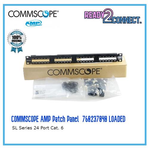 Jual COMMSCOPE AMP 760237040 LOADED Patch Panel SL Series 24 Port Cat 6 ...