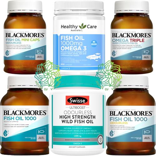 Jual Blackmores Odourless Fish Oil 1000mg 400 1000 Kapsul Omega 3 Mini ...