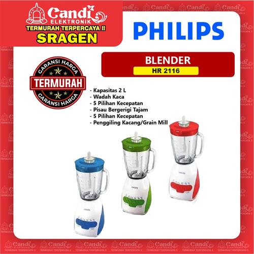 Promo PHILIPS BLENDER HR 2116 Kaca 2 Liter - RED Cicil 0% 3x - Kab ...