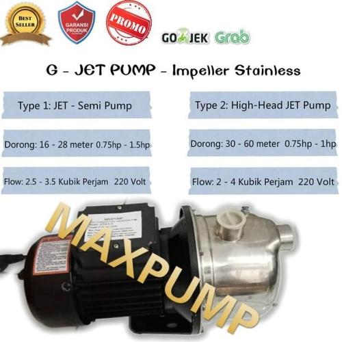 Jual Mesin Pompa air Semi Jet Pump 1Hp Impeller Dan Casing Stainles ...