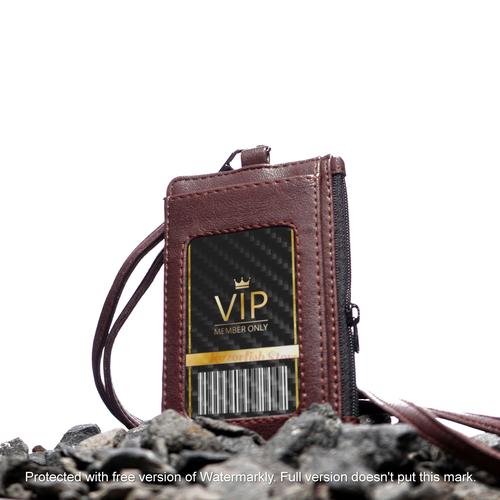 Jual Nametag ID Card Kulit Meluwe ID Card Holder Kulit Souvenir Kantor ...