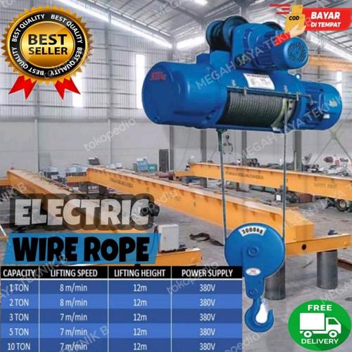Jual Electric hoist wire rope 5 ton x 12 meter 380v/3phase Nagasaki ...