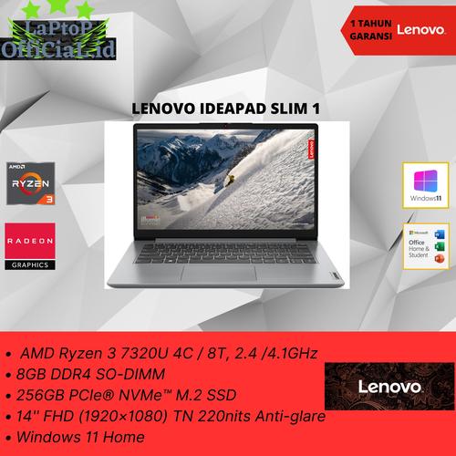 Jual LENOVO IDEAPAD SLIM 1 RYZEN 3 7320U 8GB 256SSD W11+OHS - 8GB 256 SSD - Jakarta Pusat ...