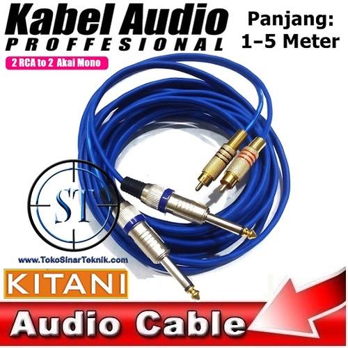 Jual Kabel Audio Mic KITANI Akai Mono 6.5mm Dual 2 Akai to 2 RCA Gold ...
