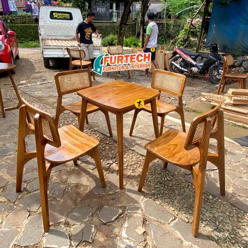 Jual Set Meja Makan Set Meja kursi Cafe Set Kursi Meja Bar Kayu Jati ...