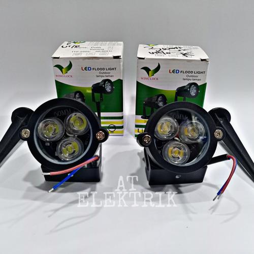 Jual Lampu Tancap / Lampu Taman / LED Flood Light Outdoor 5 Watt Wing ...