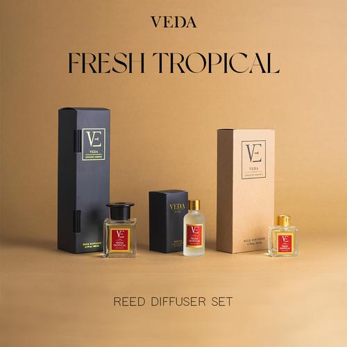 Jual Veda Reed Diffuser 160ml Fresh Tropical Pewangi Ruangan aroma ...