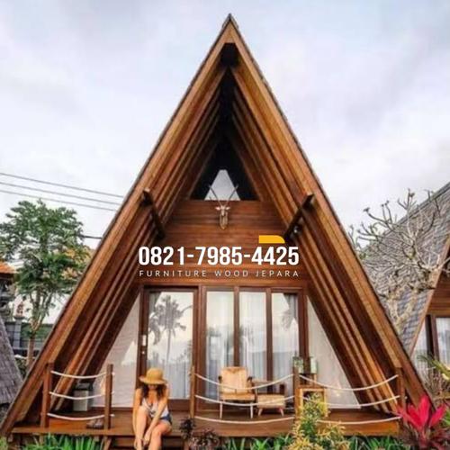 Jual rumah segitiga kayu jati | rumah villa kayu jati - Kab. Jepara ...