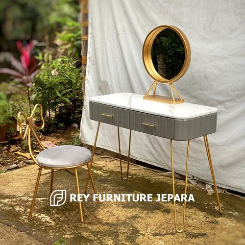 Jual meja rias minimalis modern cat duco motif marmer besi kursi model ...