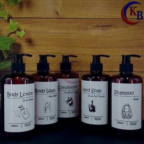 Jual BOTOL PUMP 500 ML REFILL ESTETIK / BOTOL PET 500ML BROWN SABUN ...