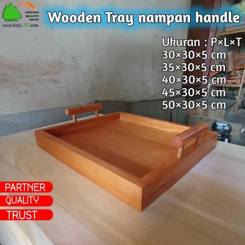 Jual Wooden Tray / Nampan Kayu / Serving Tray 30x30x5 Cm - Jakarta ...