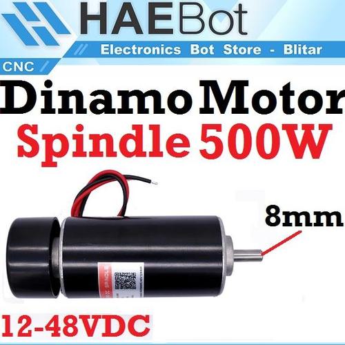 Jual [HAEBOT] Dinamo DC Spindle Motor 500W 12V 48V Shaft 8mm CNC Mini ...