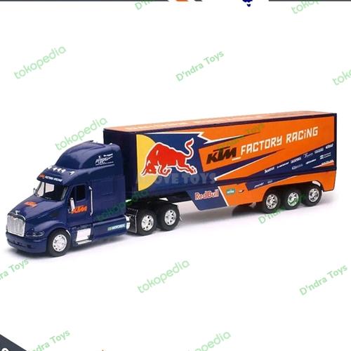 Jual Diecast Miniatur Truck Container Peterbilt Red Bull KTM Racing ...