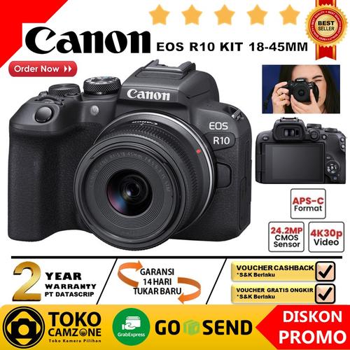 Promo Canon EOS R10 Kit 18-45mm Mirrorless Camera EOS R 10 GARANSI ...