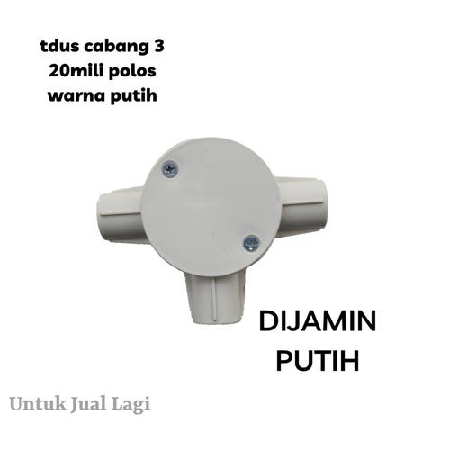 Jual Tdus Tee Dus T dus cabang 3 putih polos warna hitam 20mm conduit ...