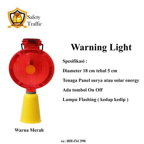 Jual Warning Light Solar Traffic Cone / Lampu Kerucut Darurat - Kuning ...