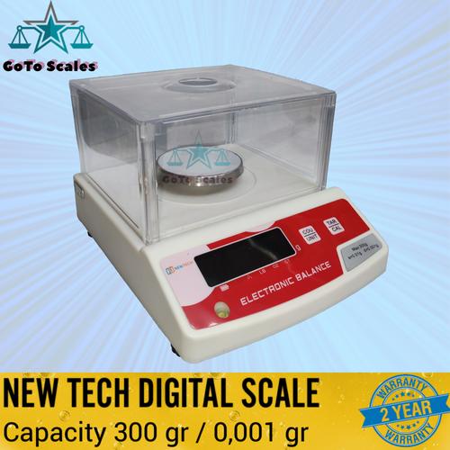 Jual TIMBANGAN EMAS, ANALYTICAL BALANCE, NEWTECH 300 gr / 0,001 gr, NTA ...